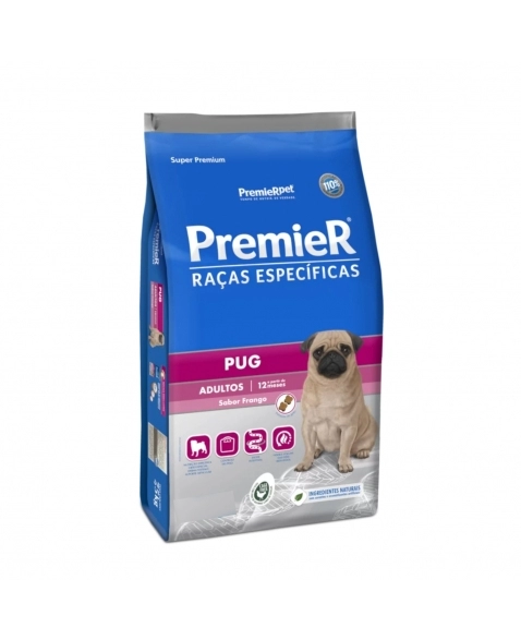 PremieR Raças Específicas Pug Adultos Porte Pequeno Frango 7,5 KG